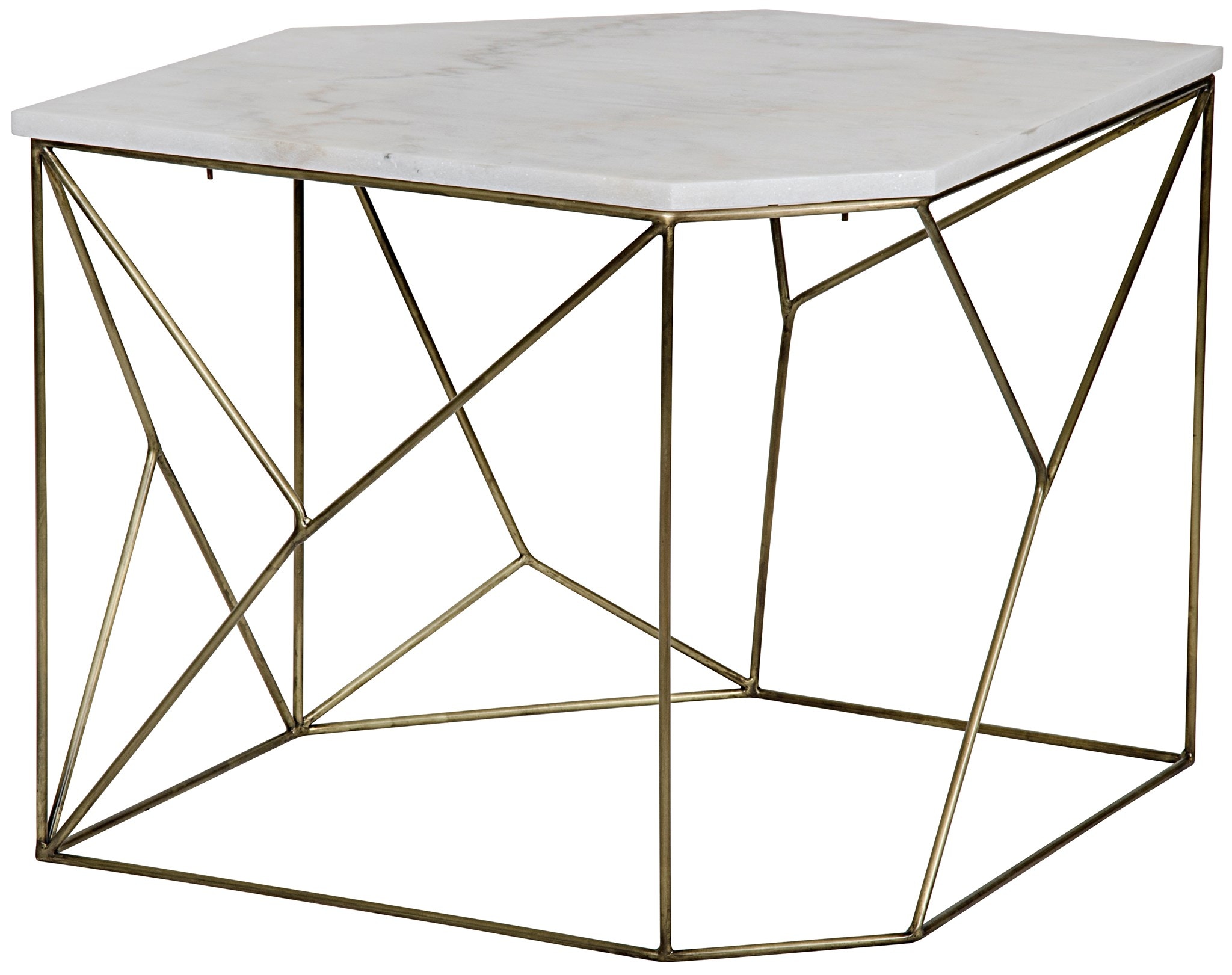 Noir Bast Side Table A Antique Brass Metal And Quartz GTAB712MB-A - Portland, OR | Key Home